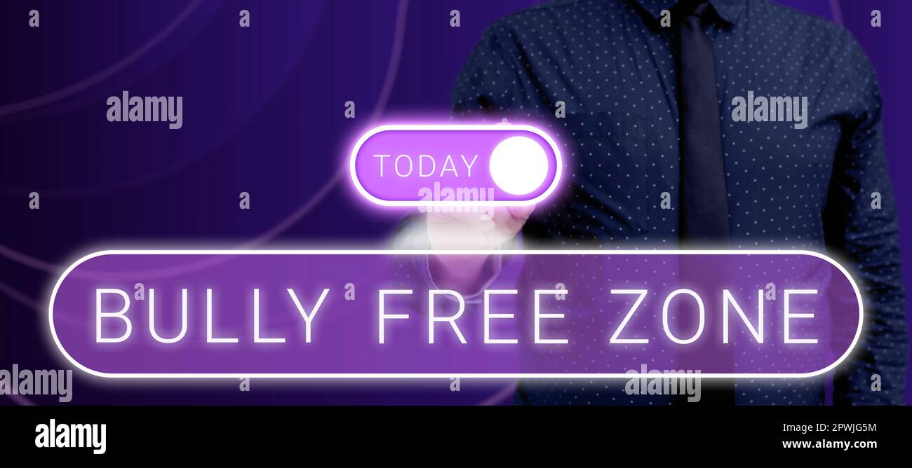 Text showing inspiration Bully Free Zone, Word for Be respectful to ...