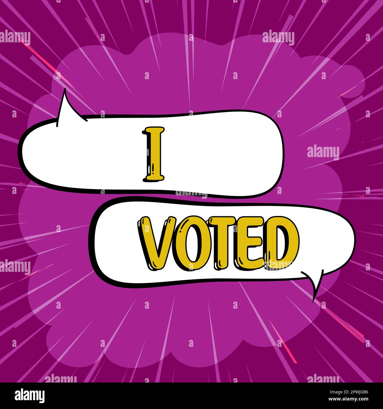 Sign displaying I Voted, Concept meaning indication of a choice between ...