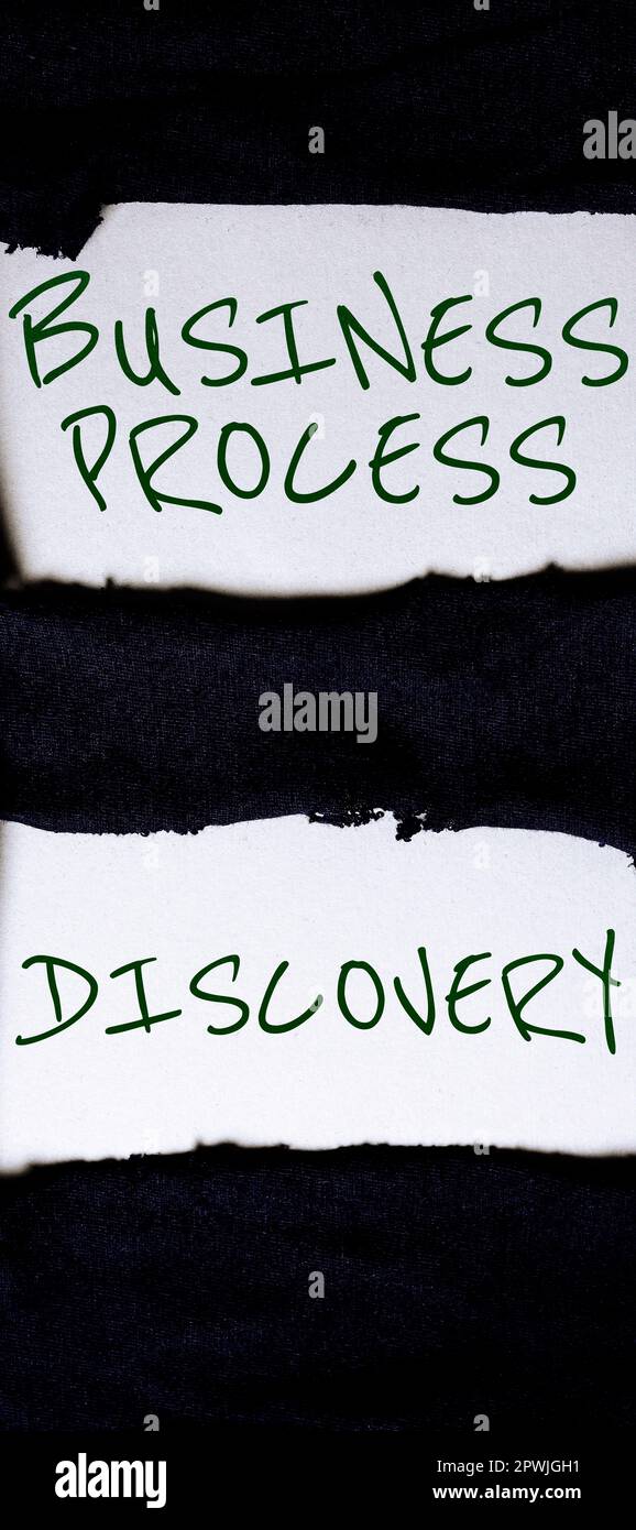 Writing displaying text Business Process Discovery, Conceptual photo implemented to accomplish a ...