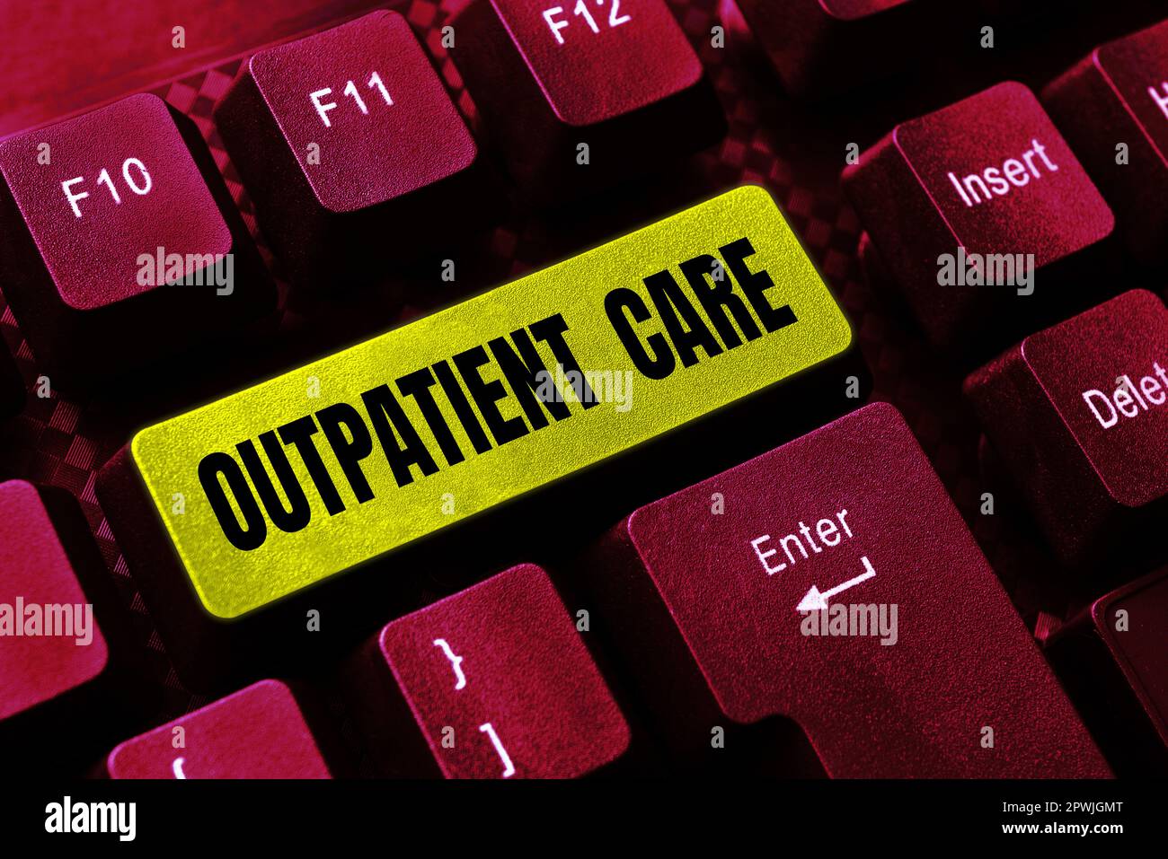 Writing displaying text Outpatient Care, Word for the final result of ...
