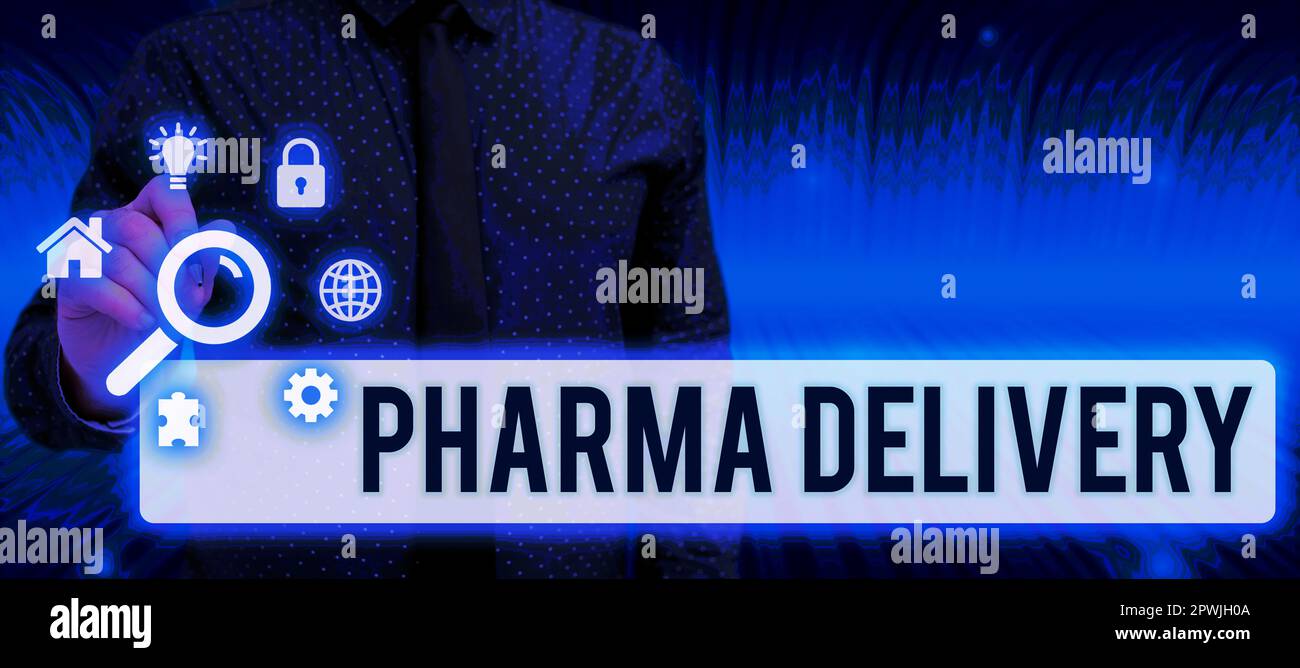 Text caption presenting Pharma Delivery, Business idea getting your ...