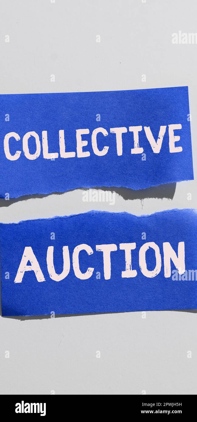 Text showing inspiration Collective Auction, Business showcase ...