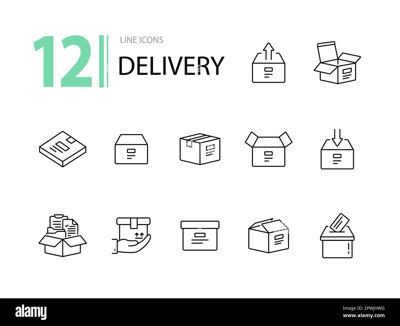 Delivery line icon set Stock Vector Image & Art - Alamy