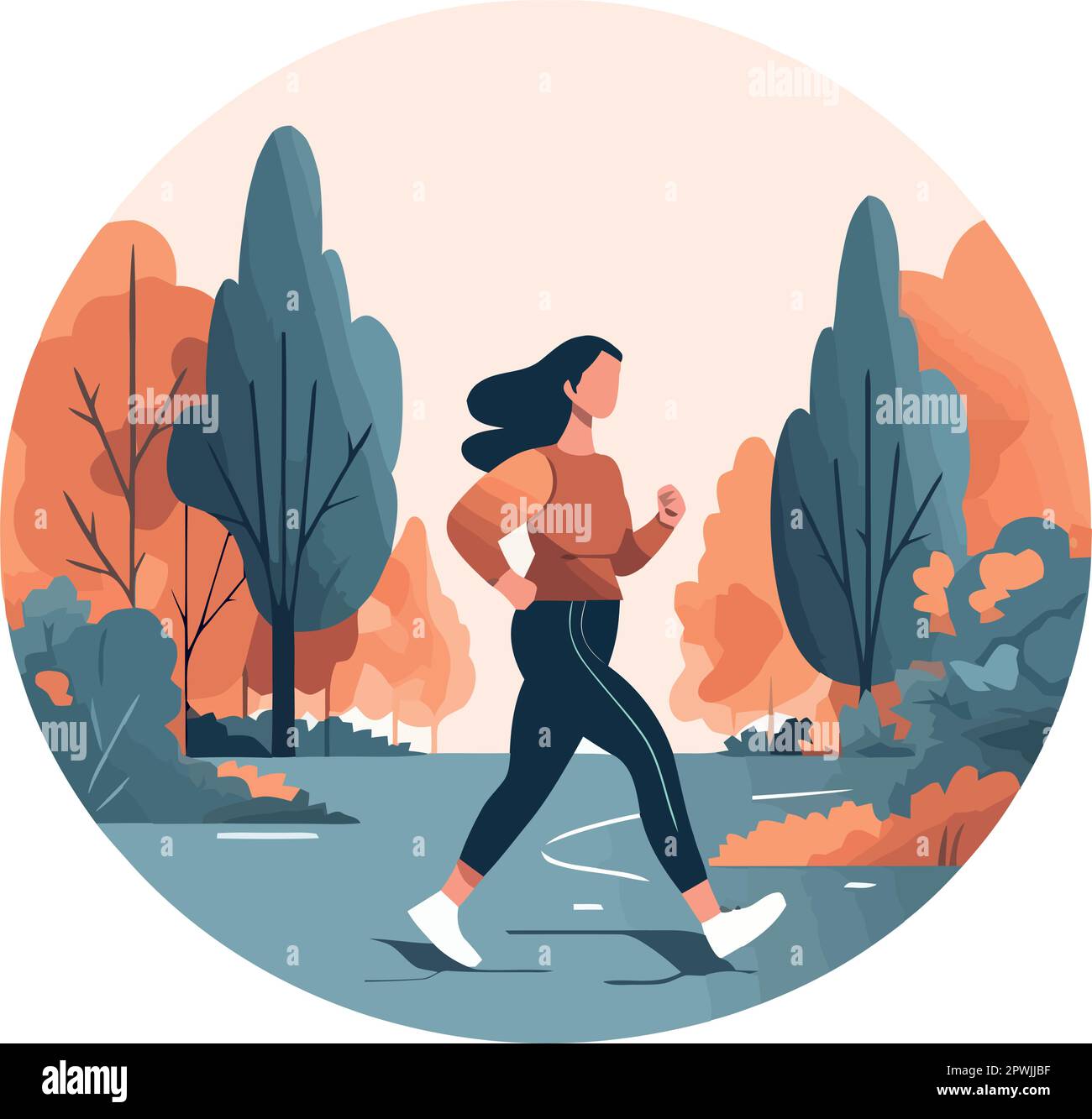 Athlete running in nature, surrounded by trees Stock Vector Image & Art ...