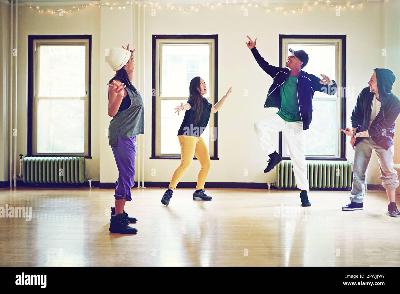 Dance moves that are all kinds of awesome. a group of young friends ...