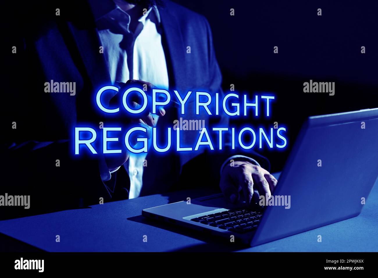 Text sign showing Copyright Regulations, Business idea body of law that ...