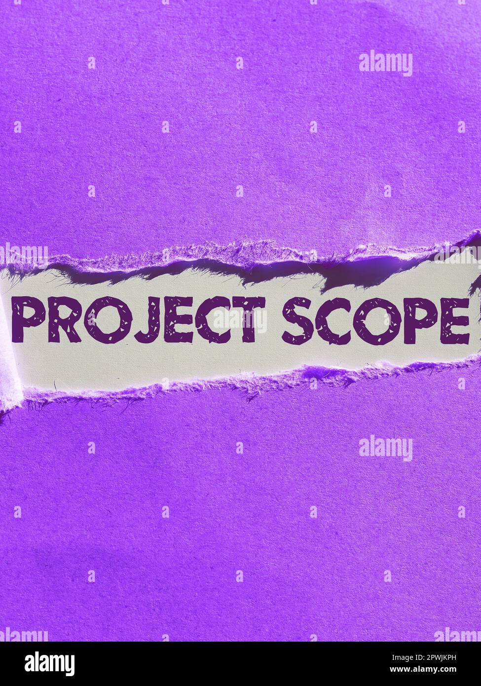 Text sign showing Project Scope, Concept meaning evaluation of work ...