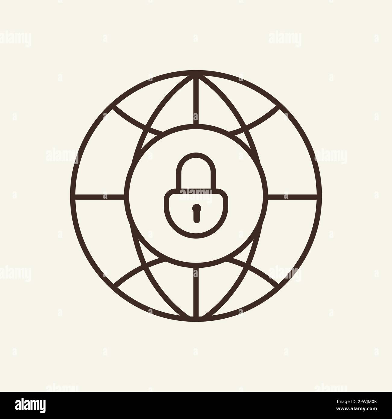 Planet with closed padlock line icon Stock Vector Image & Art - Alamy