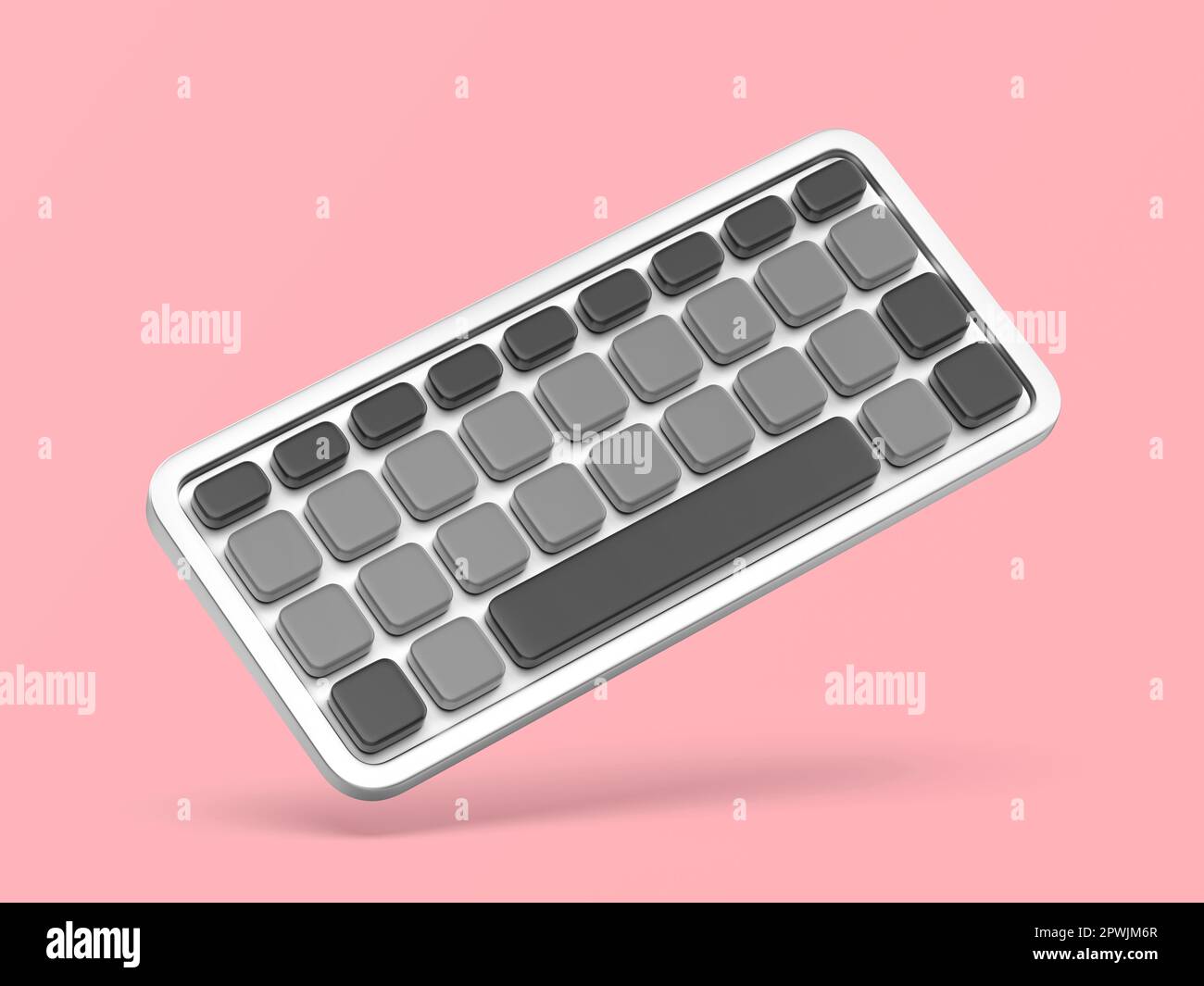 Simple wireless computer keyboard on pink background Stock Photo - Alamy