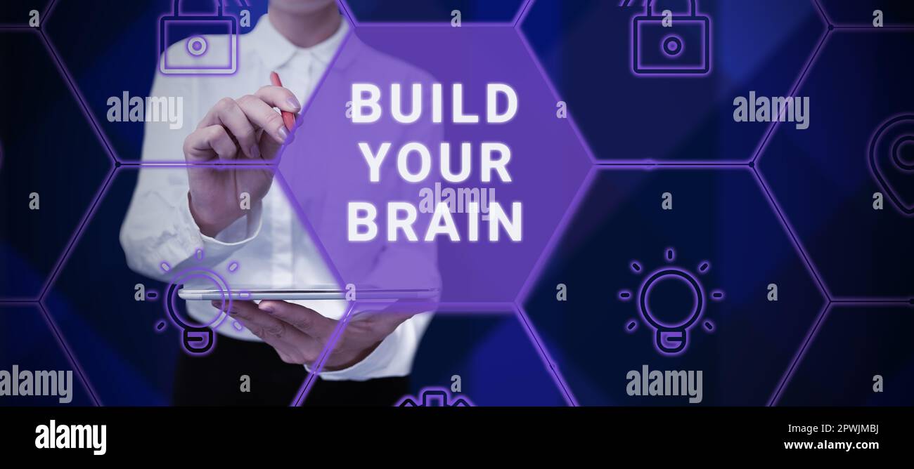 Text showing inspiration Build Your Brain, Word Written on mental ...