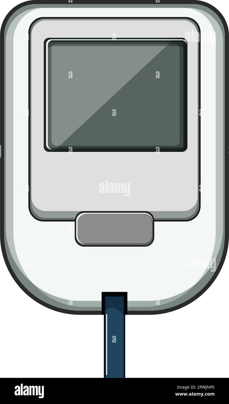 glucose blood glucometer cartoon. device health, test control glucose ...