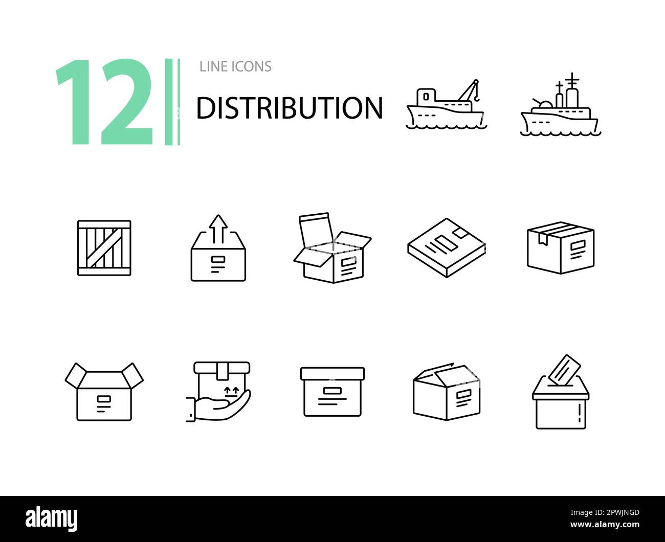 Distribution line icon set Stock Vector Image & Art - Alamy