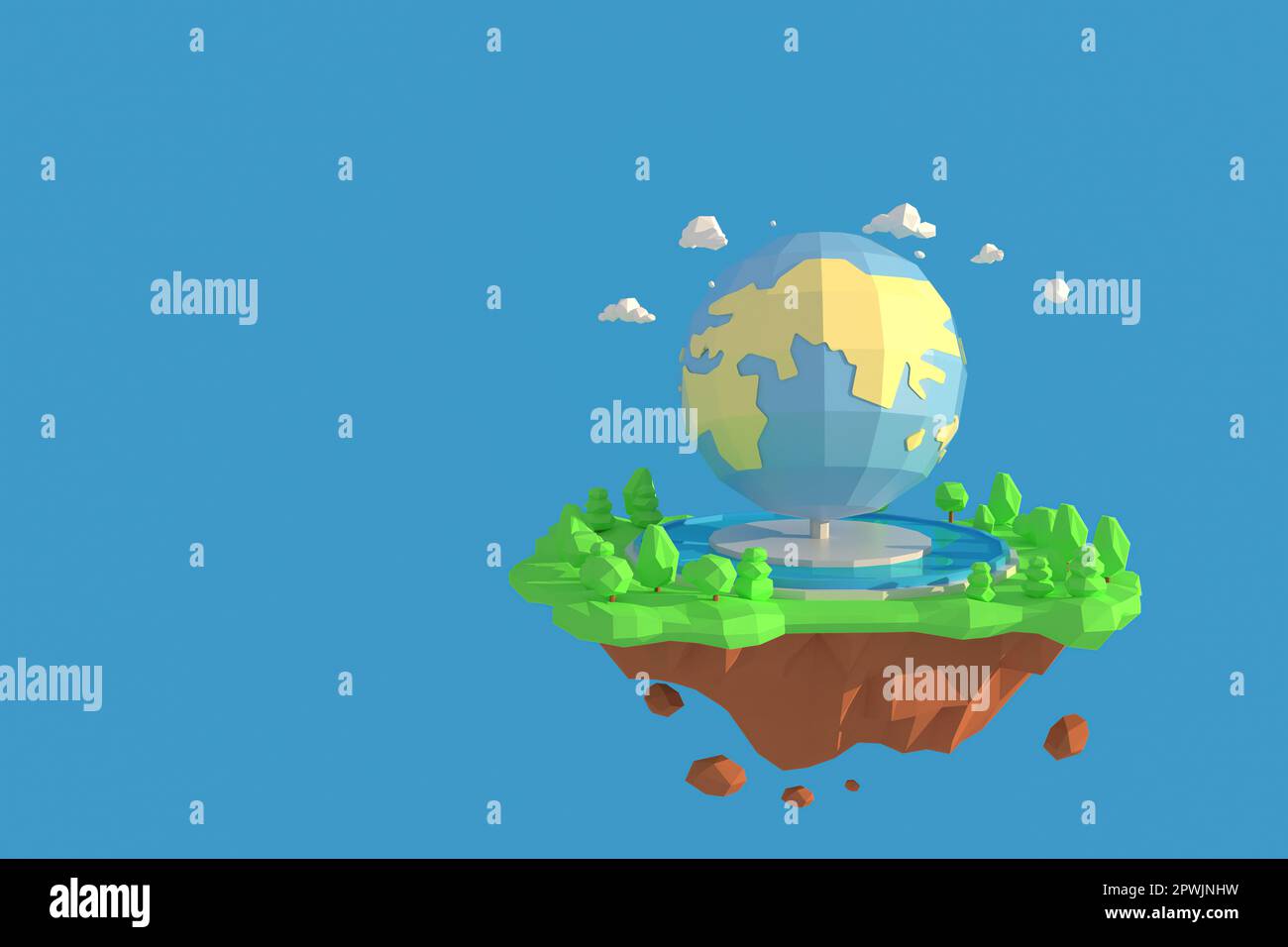 3D illustrator of World. 3d rendering Low Polygon Geometry Background ...