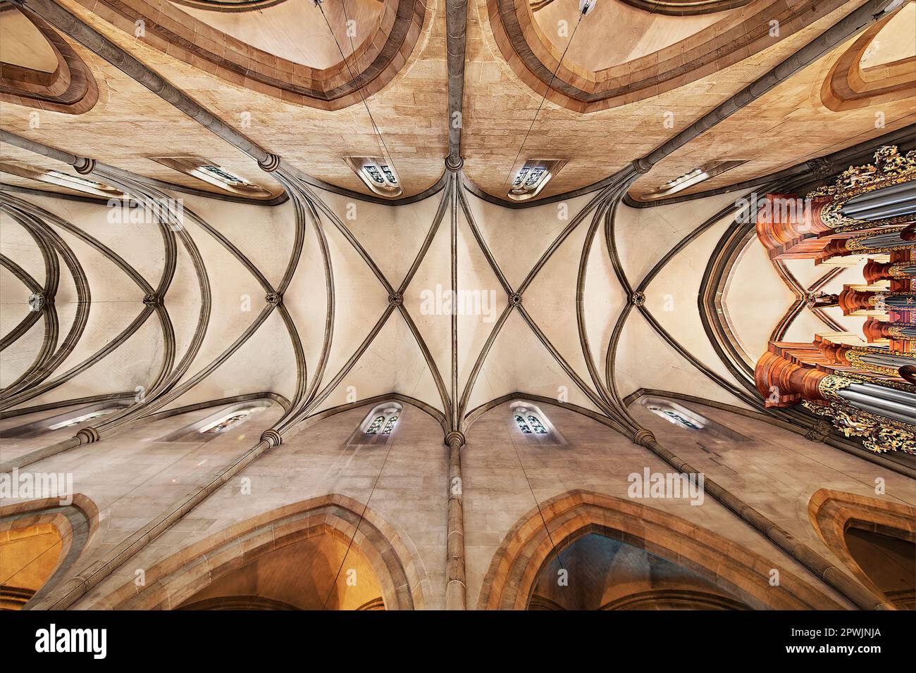 Vaulted ceiling of the Benedictine Abbey of St. Mauritius, Tholey ...