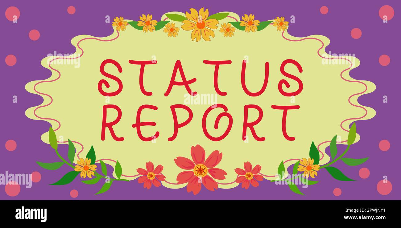 Hand writing sign Status Report, Business showcase Update Summary of ...