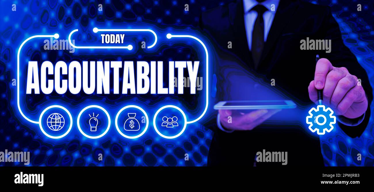 Text caption presenting Accountability, Business overview State of ...