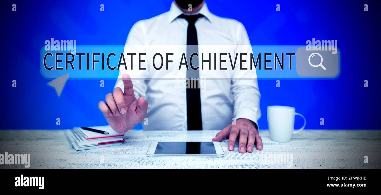 Inspiration showing sign Certificate Of Achievement, Word for certify ...