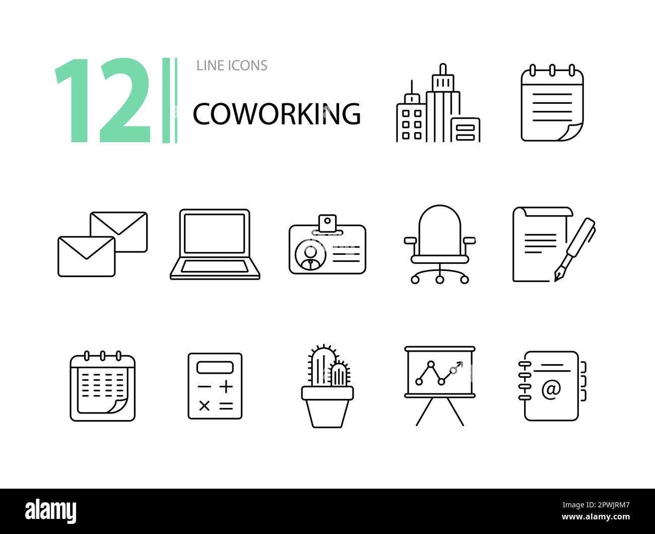 Coworking space icon set Stock Vector Image & Art - Alamy