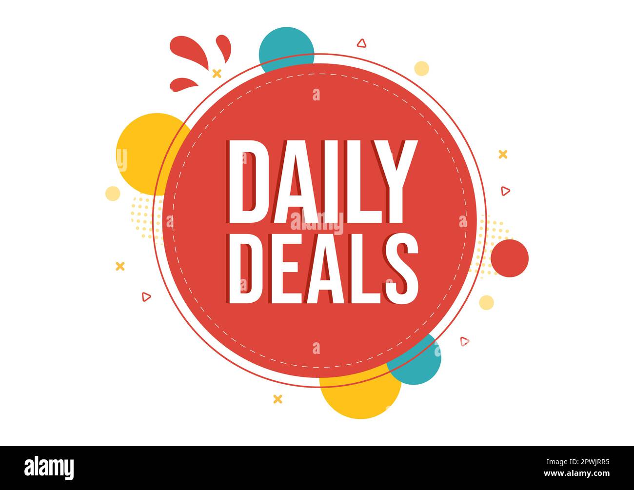 Daily Deals of The Day with Decorative Lettering Text Style for Poster ...