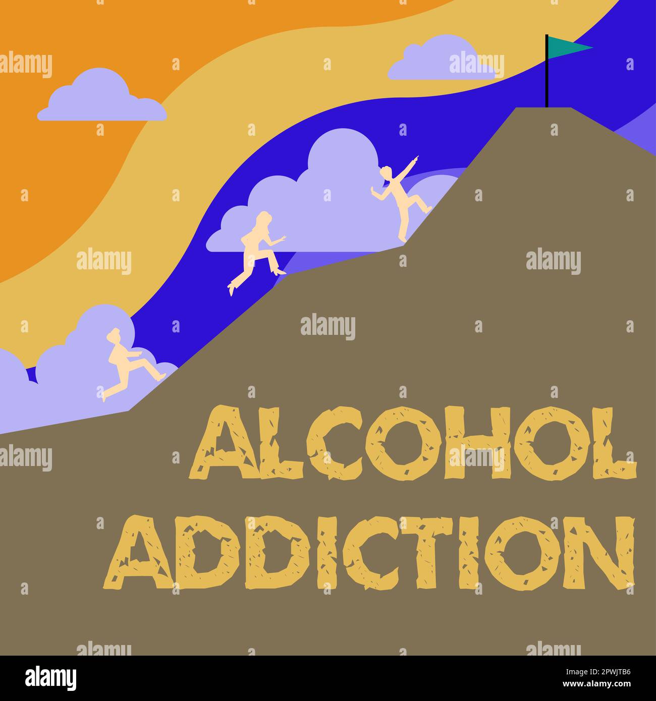 Hand writing sign Alcohol Addiction, Business concept characterized by ...