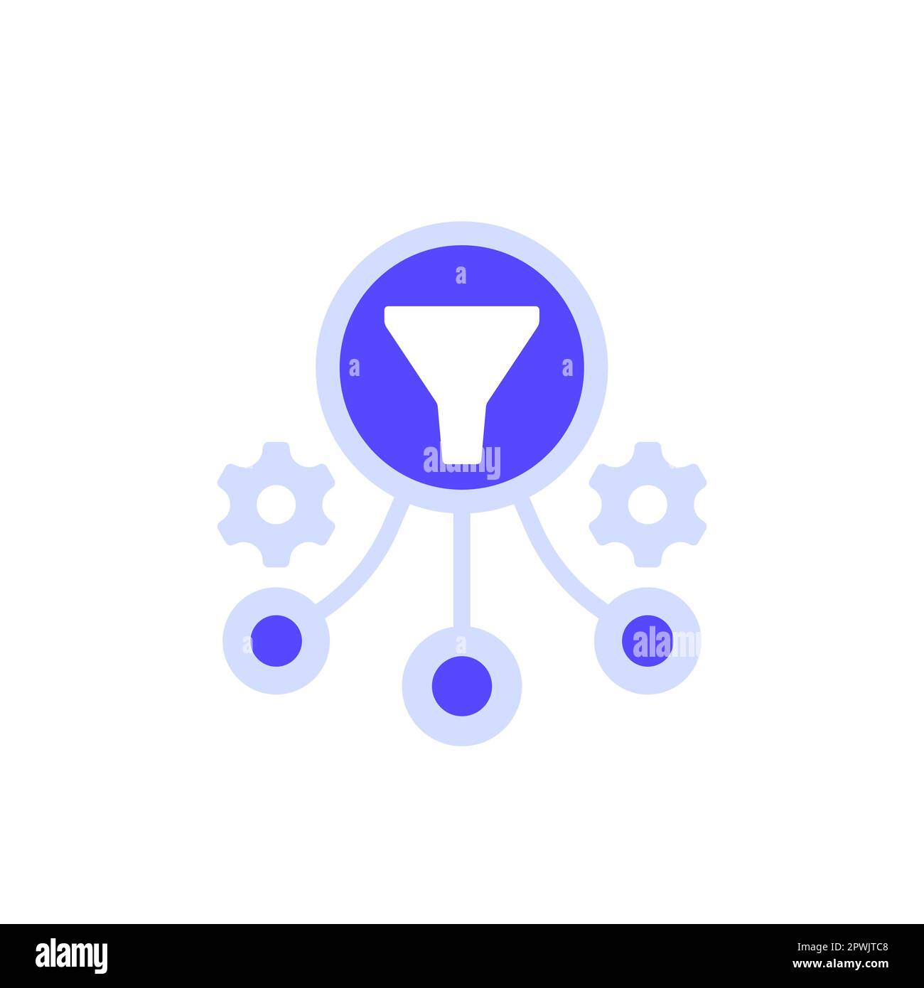 Data filtering icon with a funnel and gears Stock Vector Image & Art ...