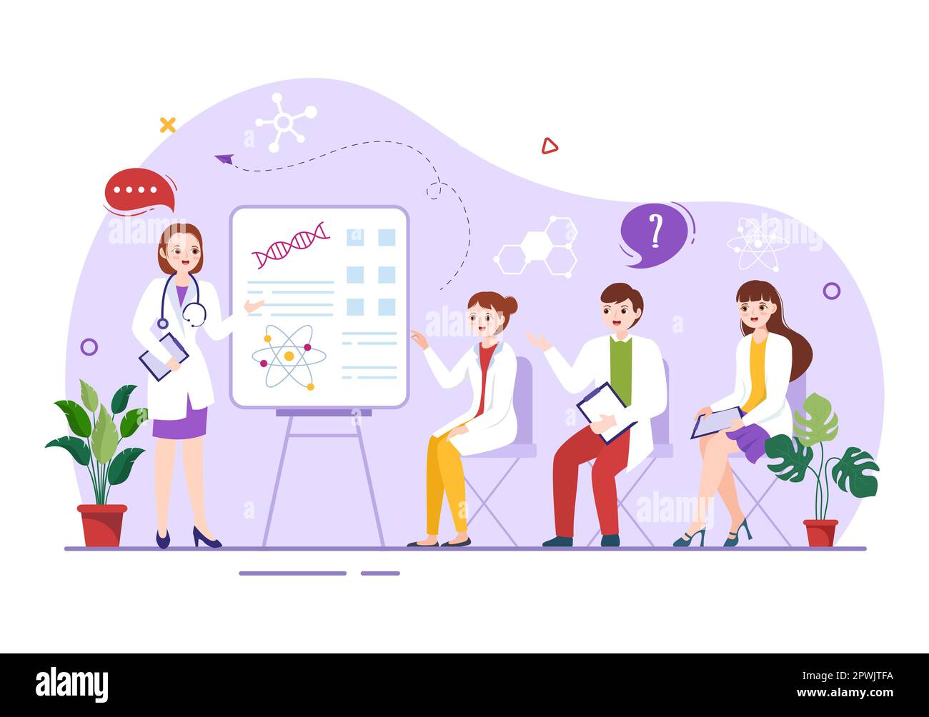 Medical School with Students Listening to Doctor Lecture and Learning ...