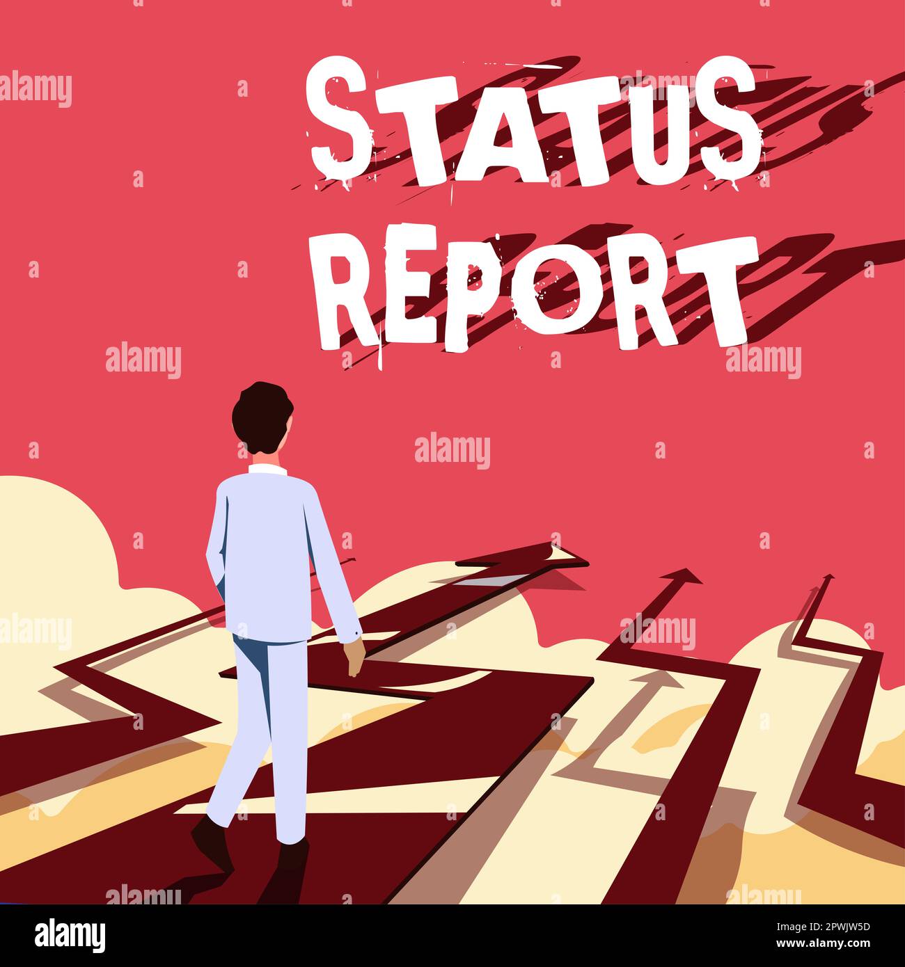 Text sign showing Status Report, Word for Update Summary of situations ...