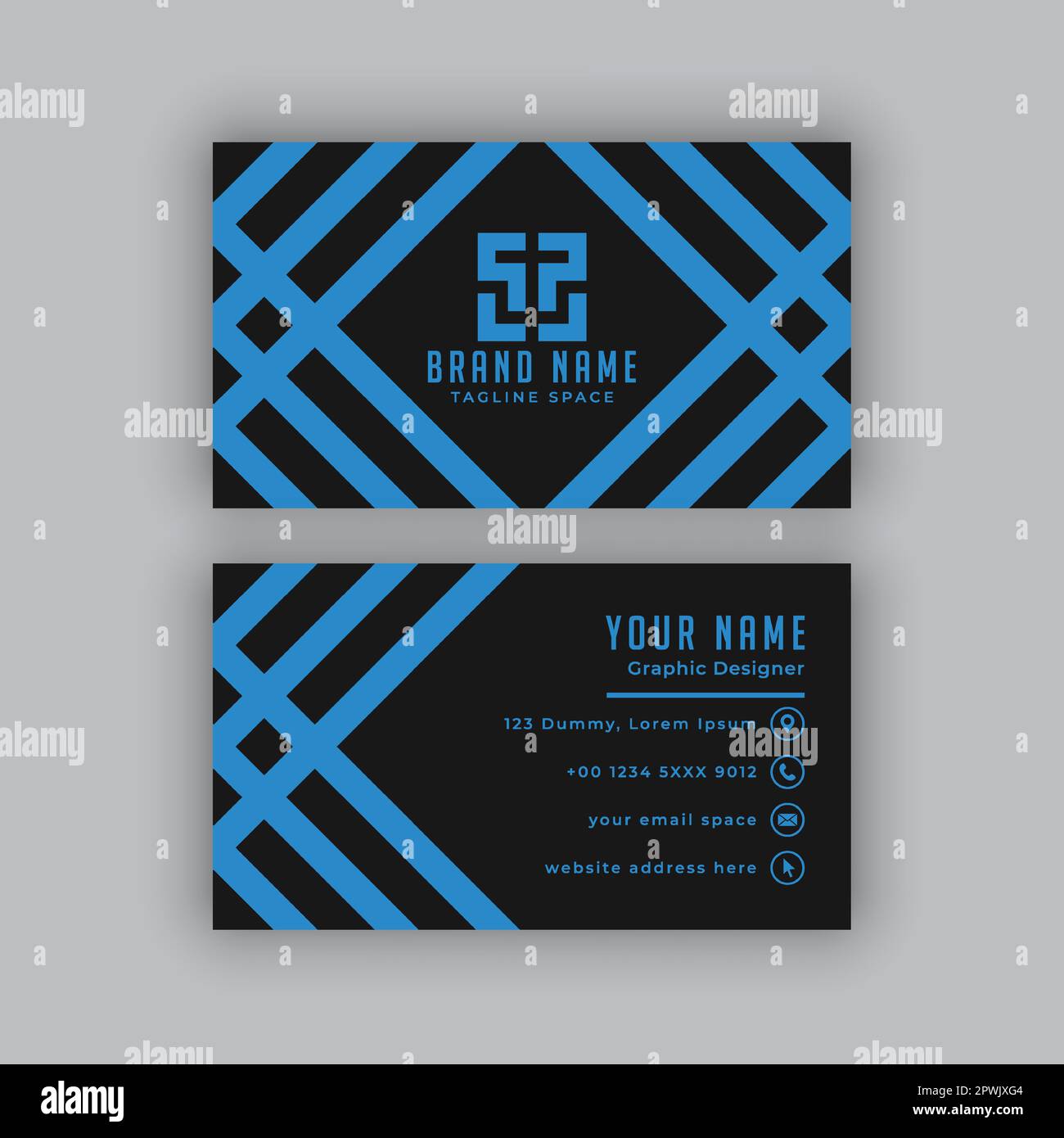 Simple, modern and elegant business card design template. Editable ...