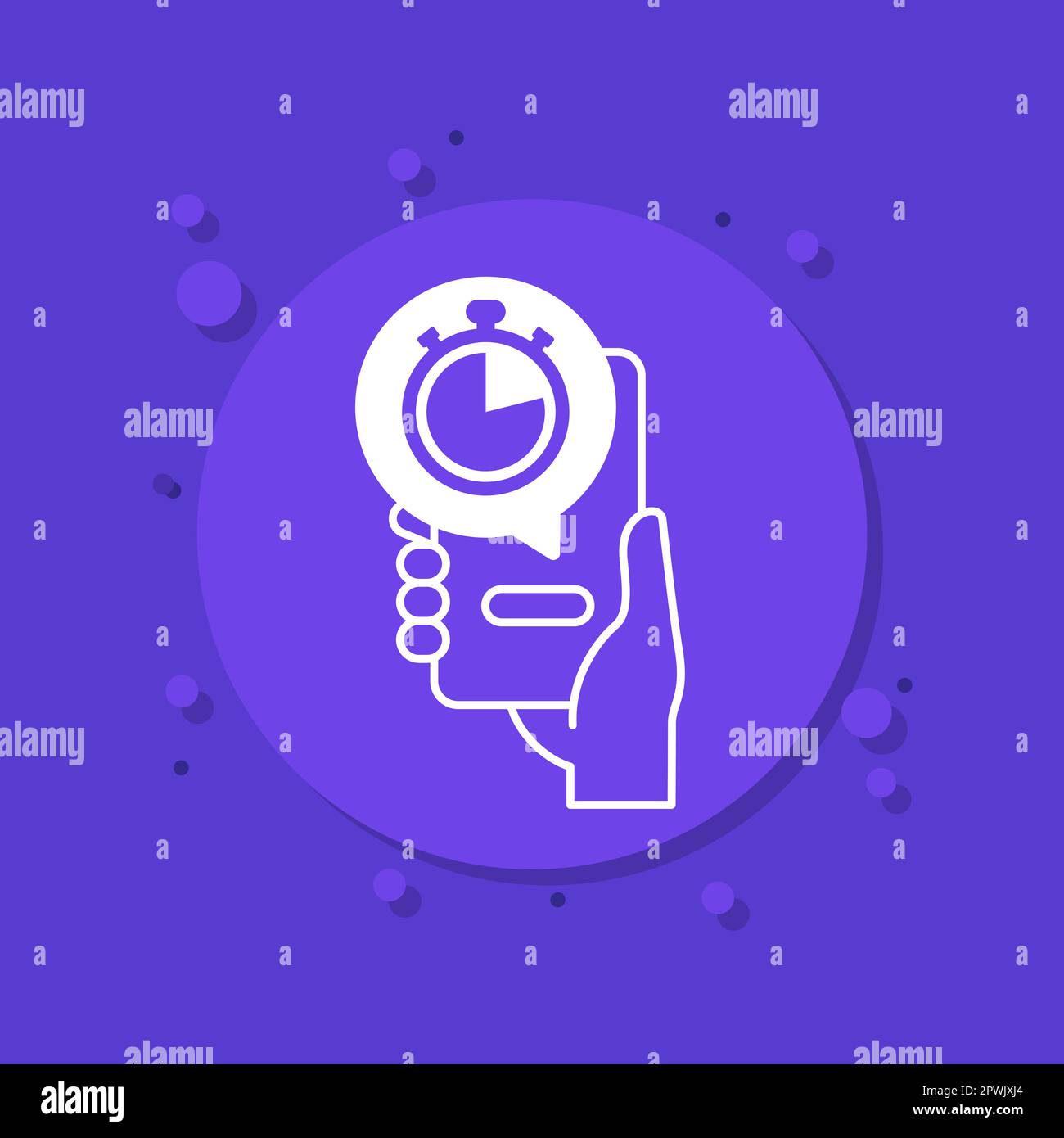 timer, countdown icon with a phone in hand Stock Vector Image & Art - Alamy