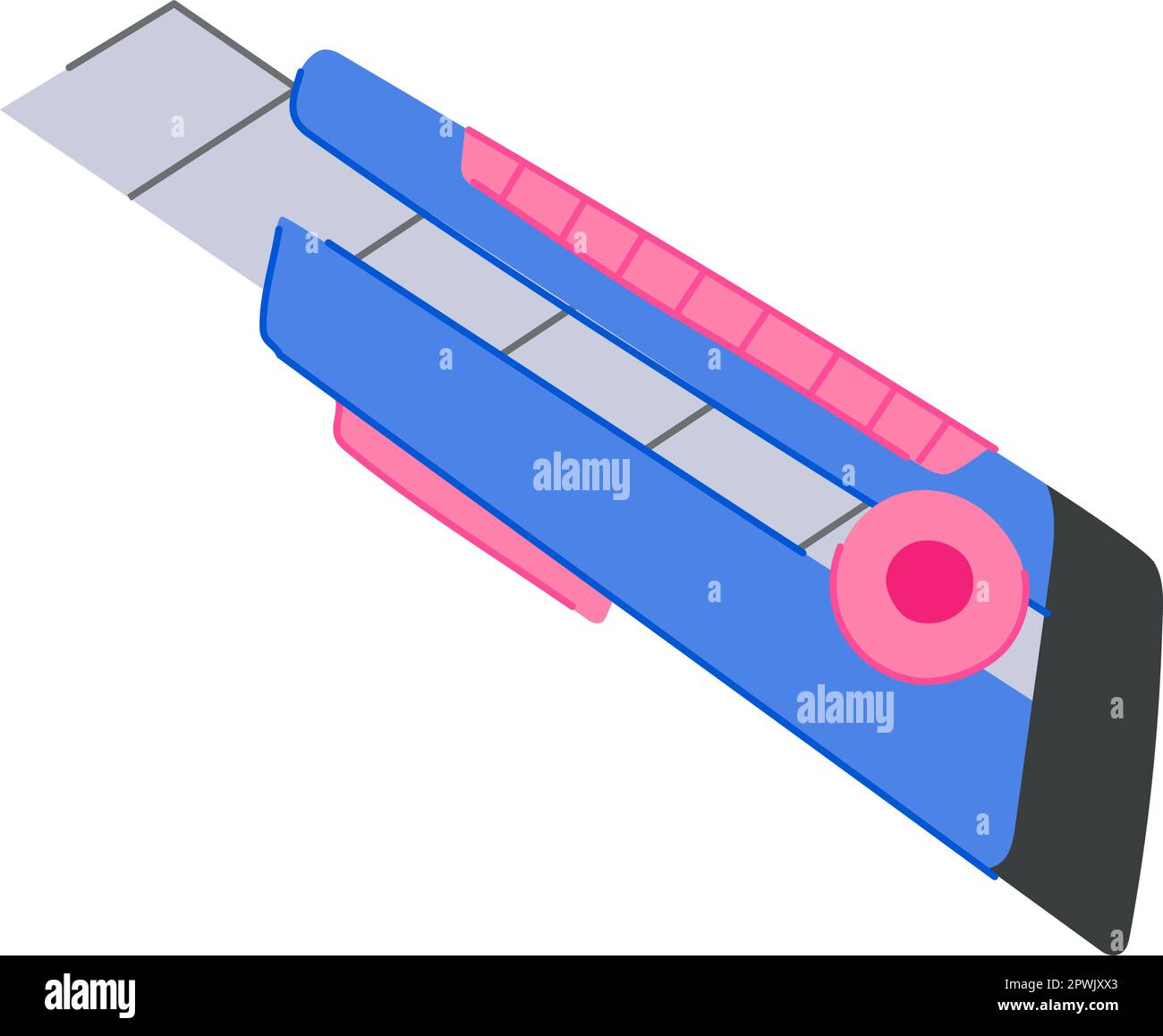 utility cutter knife cartoon. blade tool, sharp office utility cutter ...