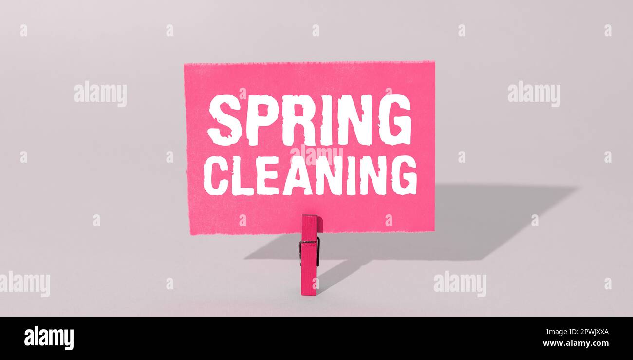 Text caption presenting Spring Cleaning, Word for practice of ...