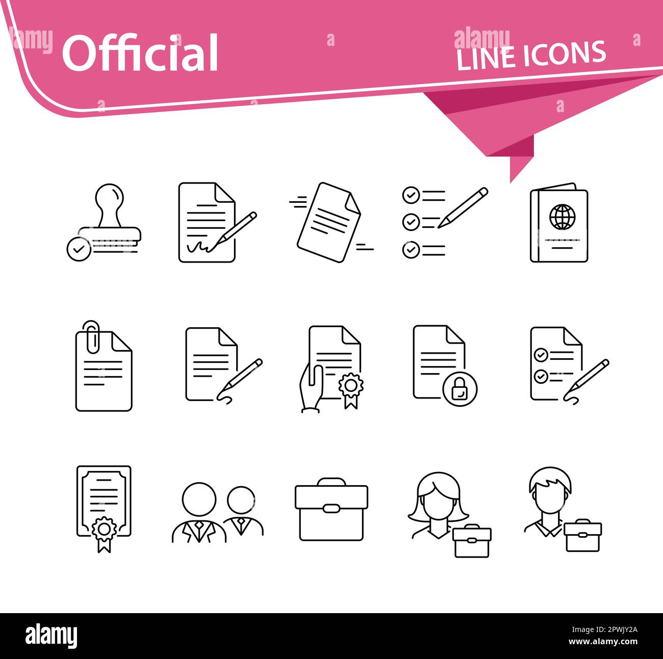 Official line icon set Stock Vector Image & Art - Alamy