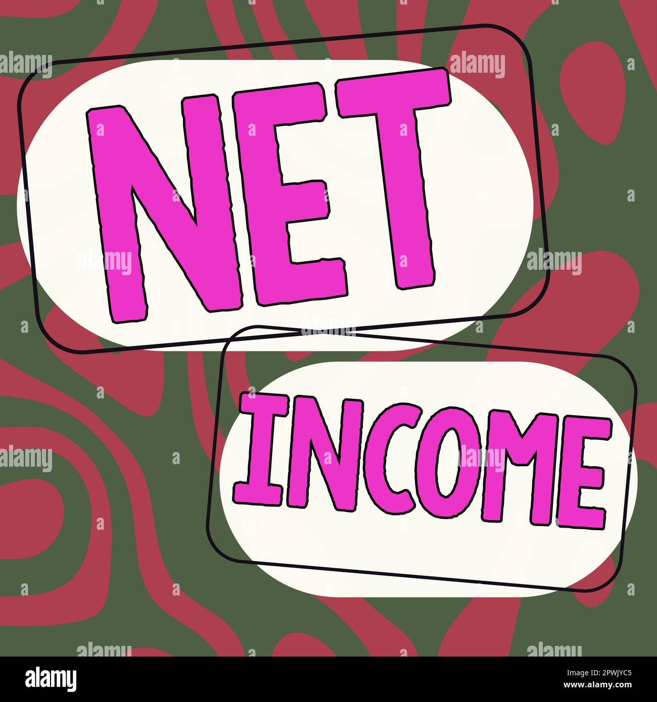 Hand writing sign Net Income, Business idea the gross income remaining ...