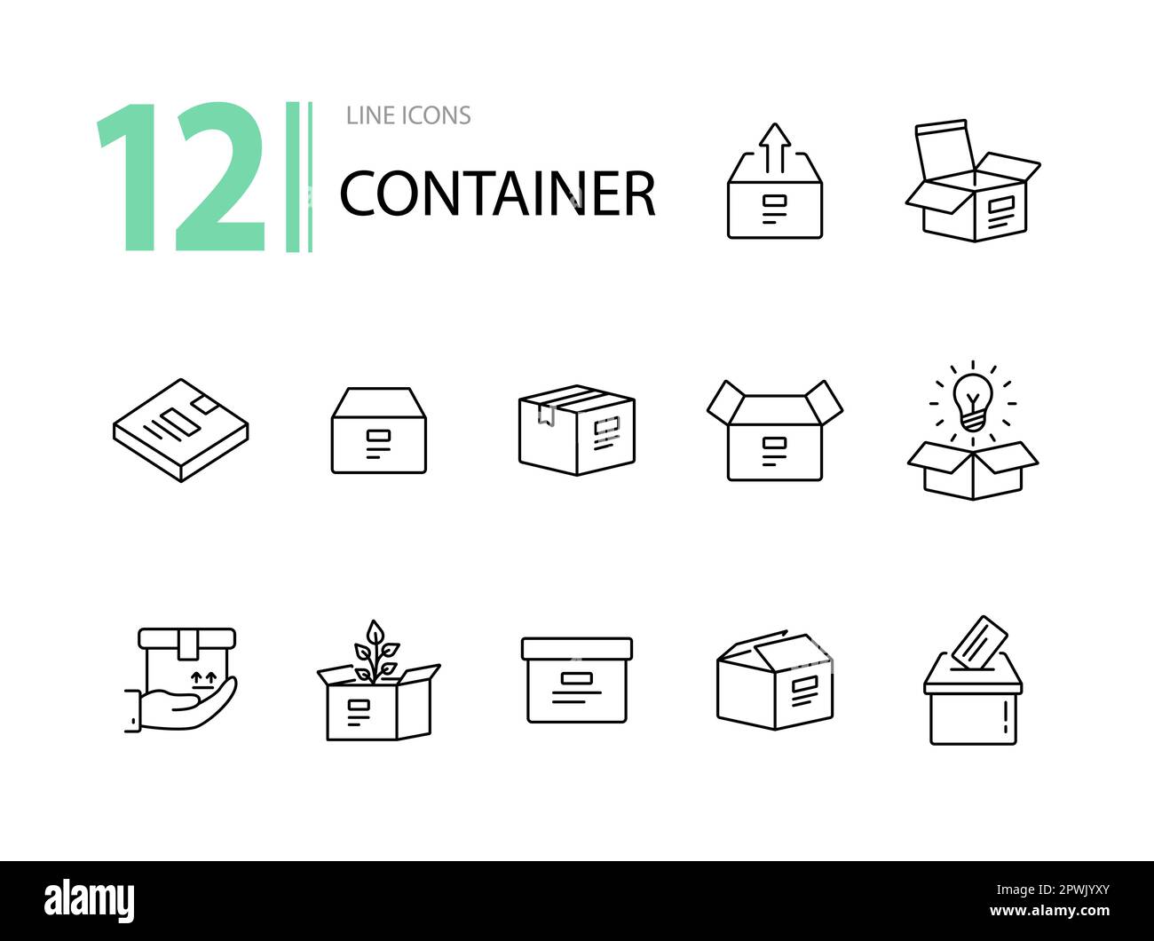 Container line icon set Stock Vector Image & Art - Alamy