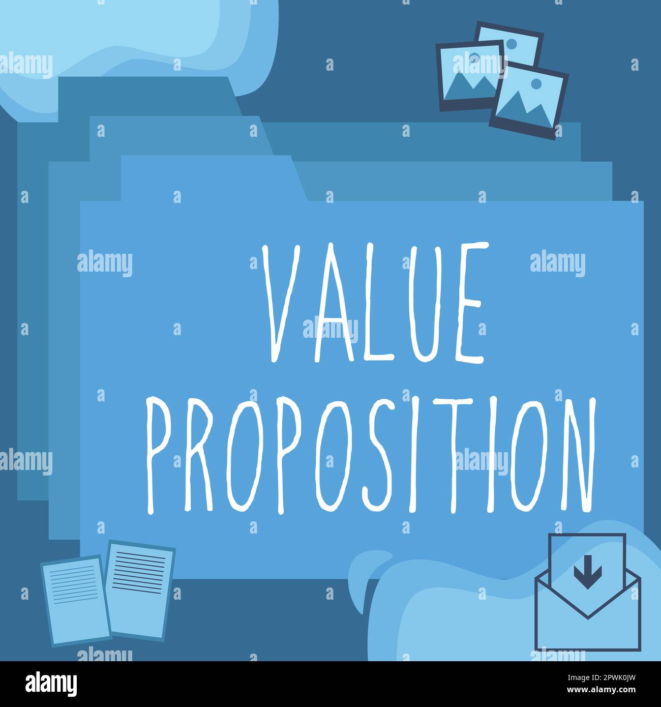 Sign displaying Value Proposition, Word Written on service make company ...