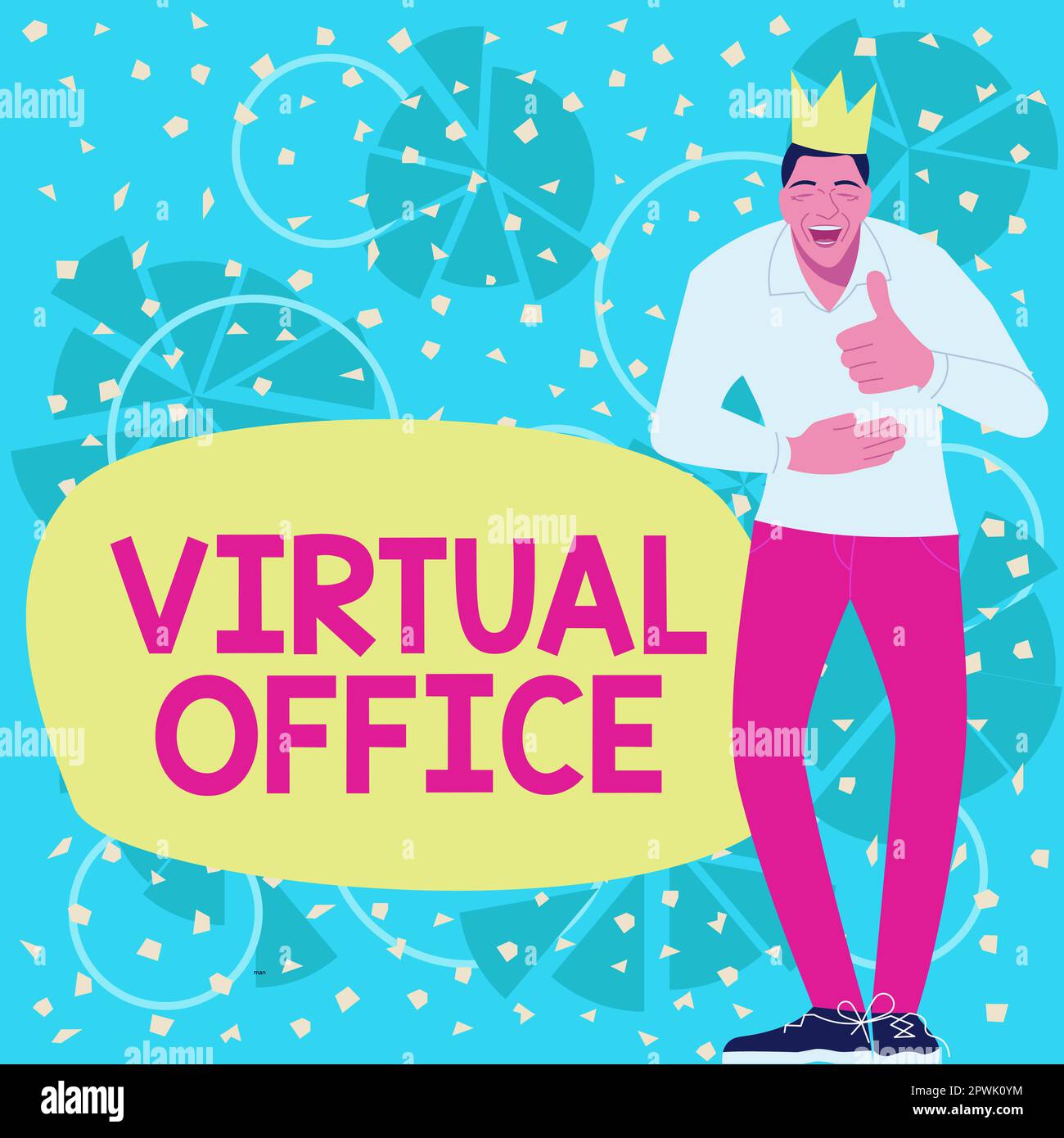 Conceptual display Virtual Office, Business overview Mobile work ...
