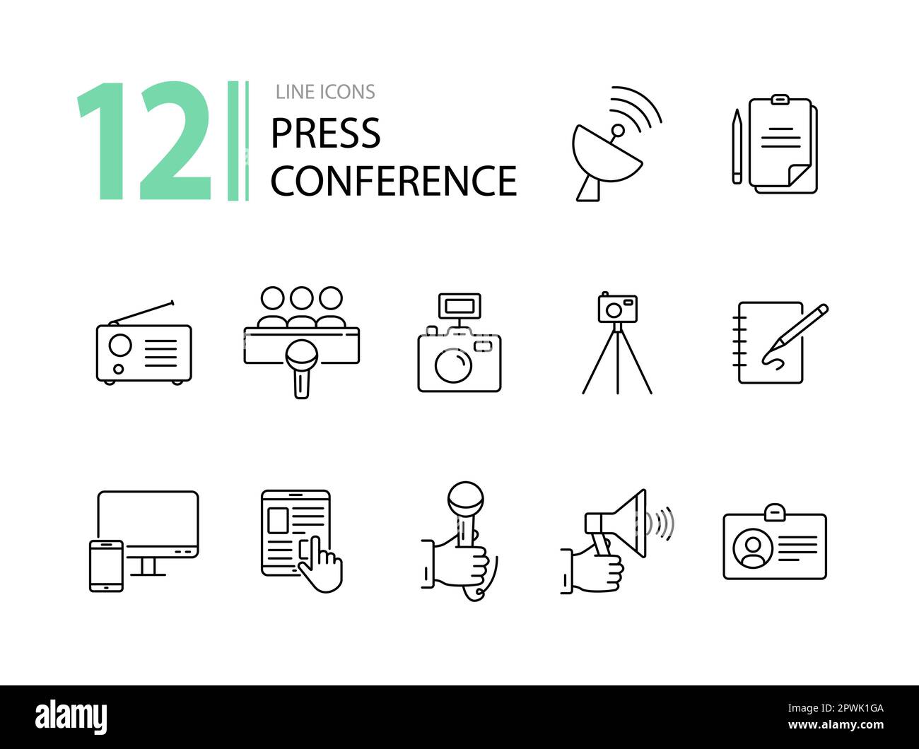 Press conference icons Stock Vector Image & Art - Alamy