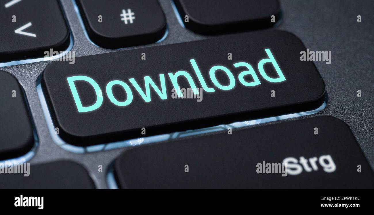 Illuminated keyboard with a labeled key - Download Stock Photo - Alamy