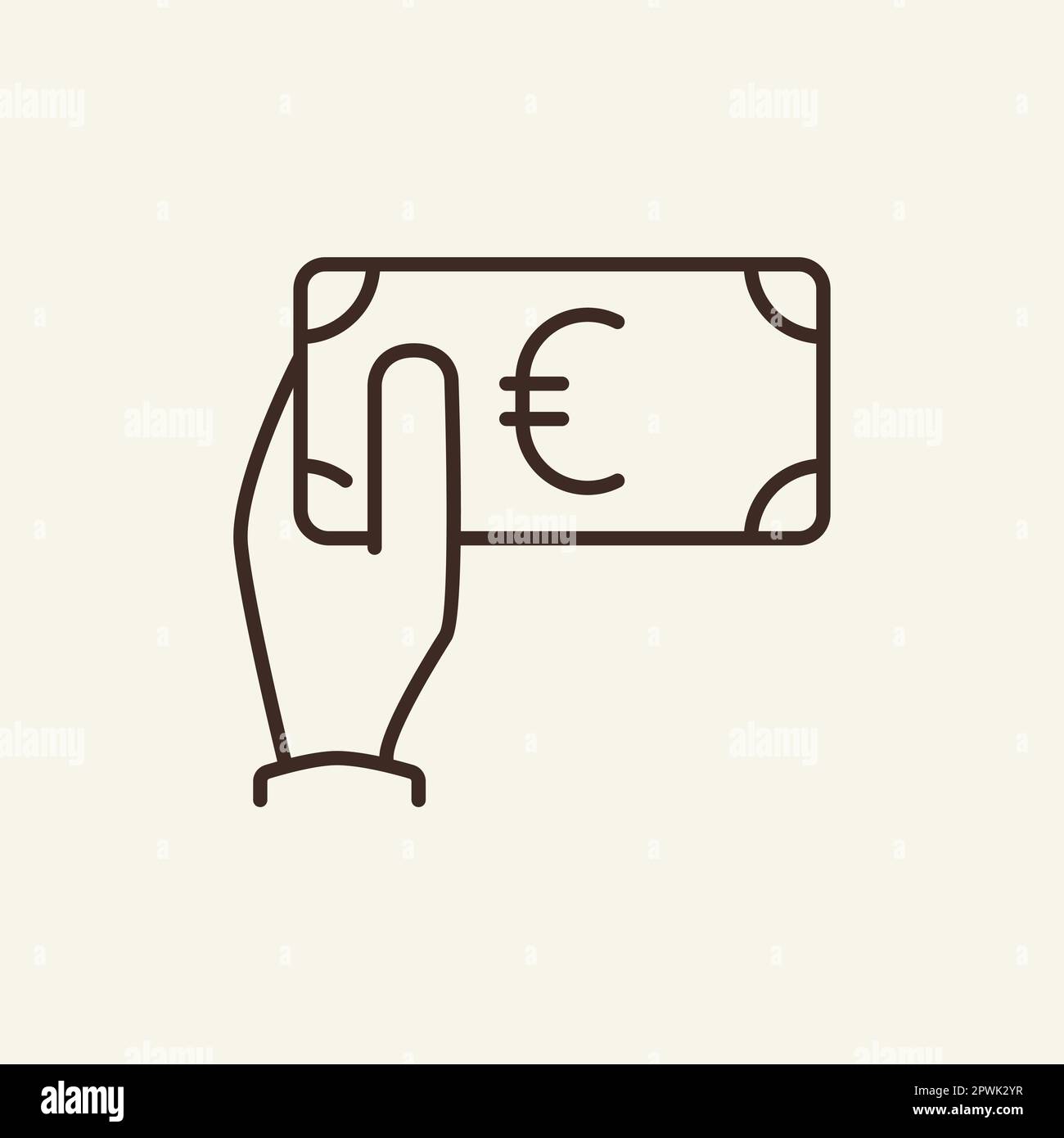 Hand money euro giving Stock Vector Images - Alamy