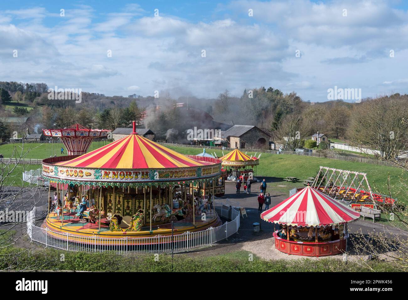 The Victorian fairground at Beamish Living Museum, North East England ...