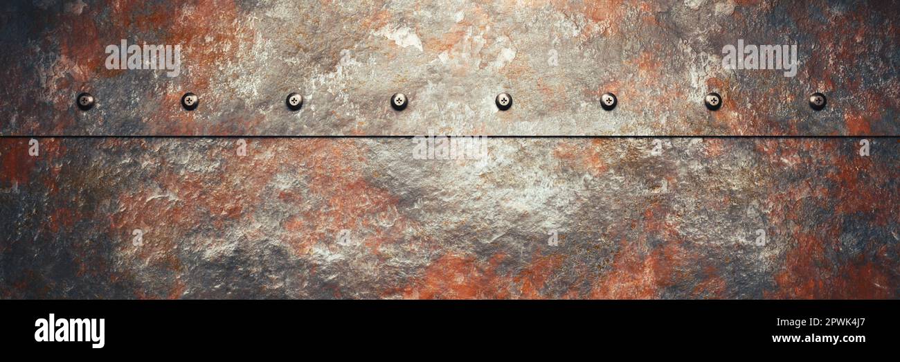 Steel textured metal sheet with heavy rust. 3d illustration Stock Photo ...