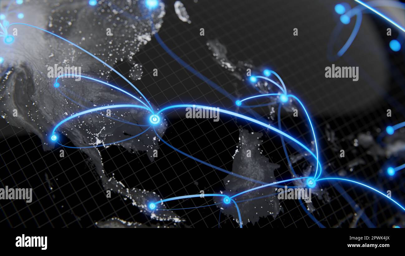 Global connection concept. Planet earth network sphere. 3d rendering ...