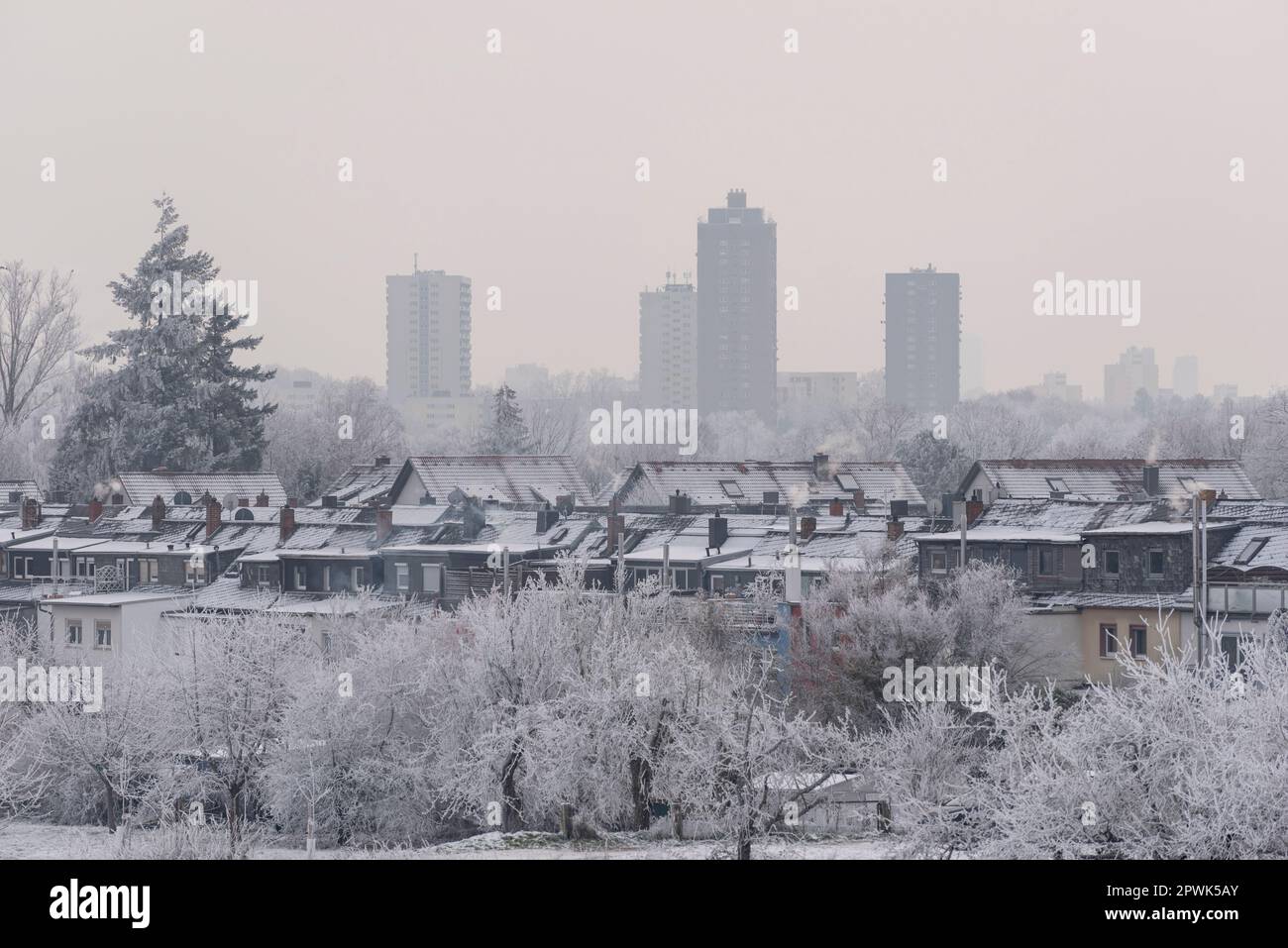 Forest settlement with high rise building hi-res stock photography and ...
