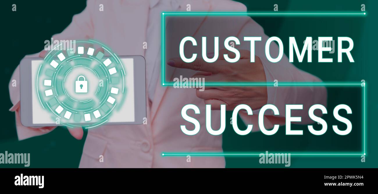 Sign displaying Customer Success, Conceptual photo customers achieve ...