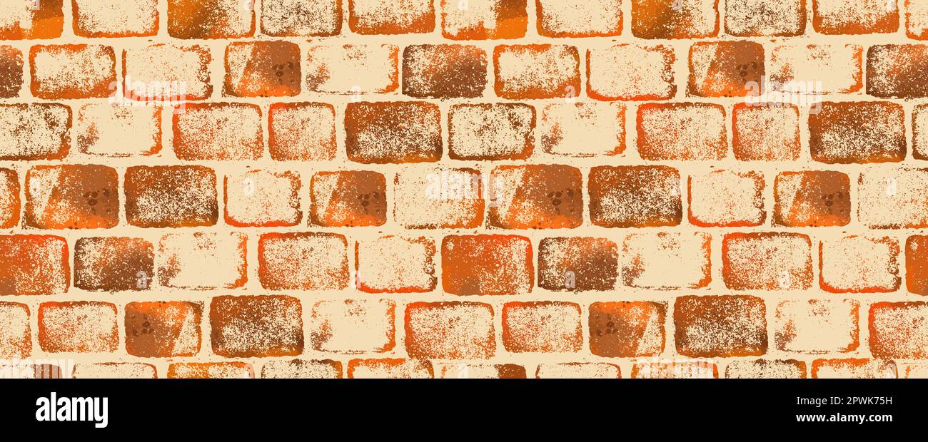 Seamless pattern brick orange wall. Vector illustration Stock Vector ...