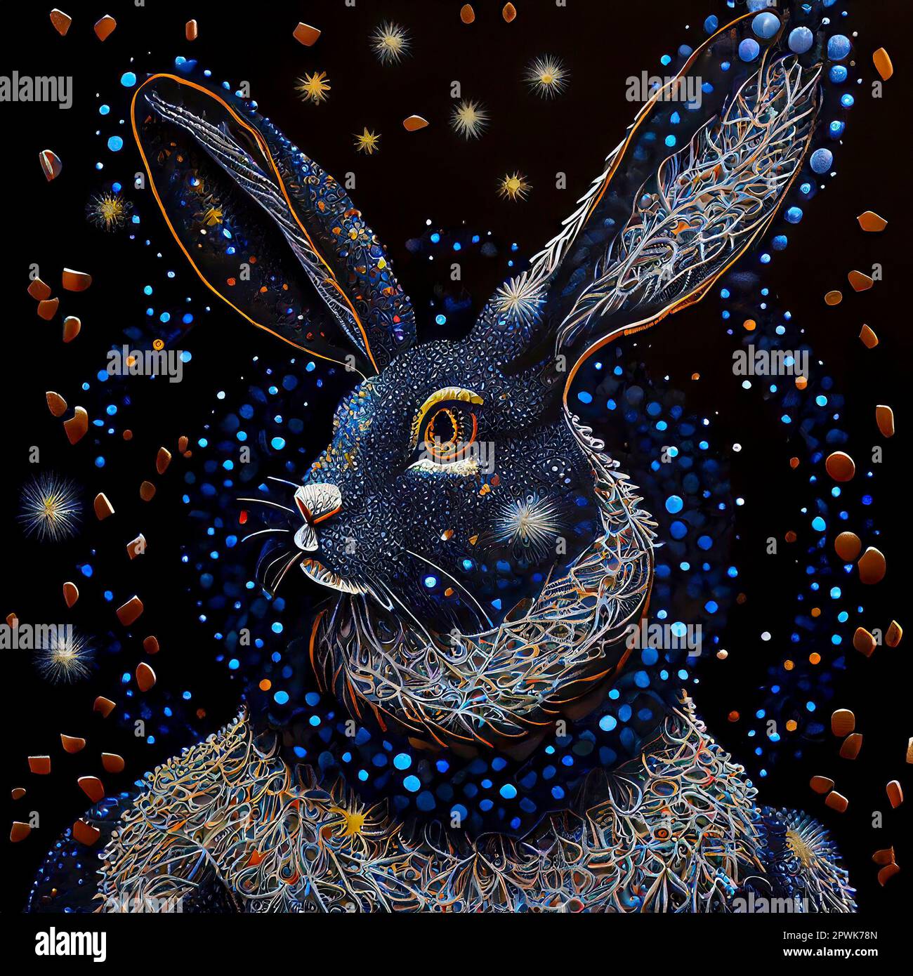 Chinese New Year Water Rabbit Background. Zodiac Symbol for Sensitivity ...