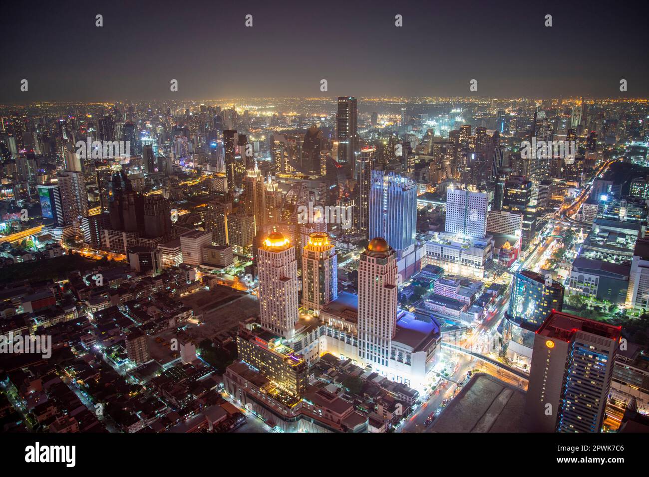 The view and Skyline of the city of Bangkok from the viewpoint of the ...