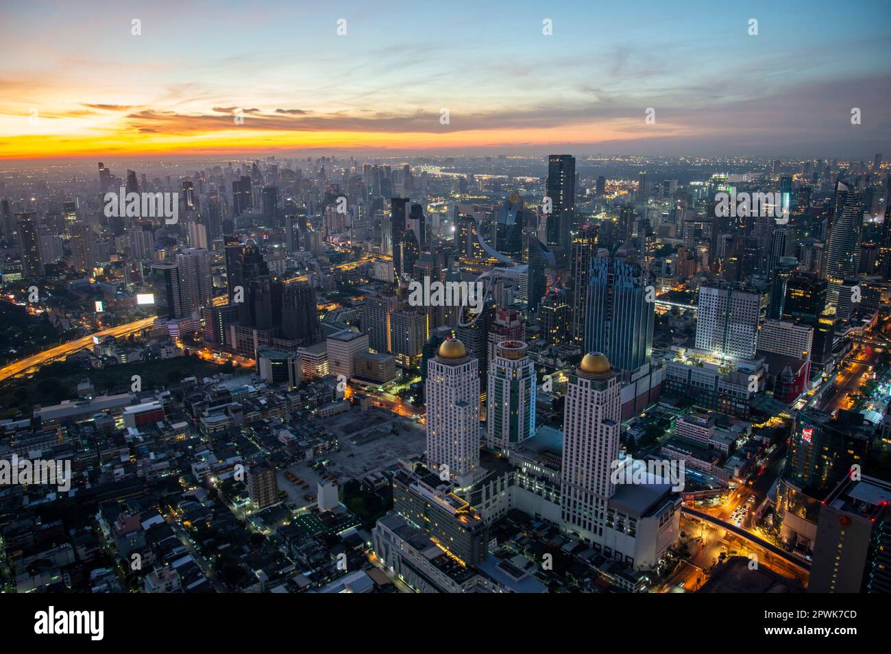 The view and Skyline of the city of Bangkok from the viewpoint of the ...