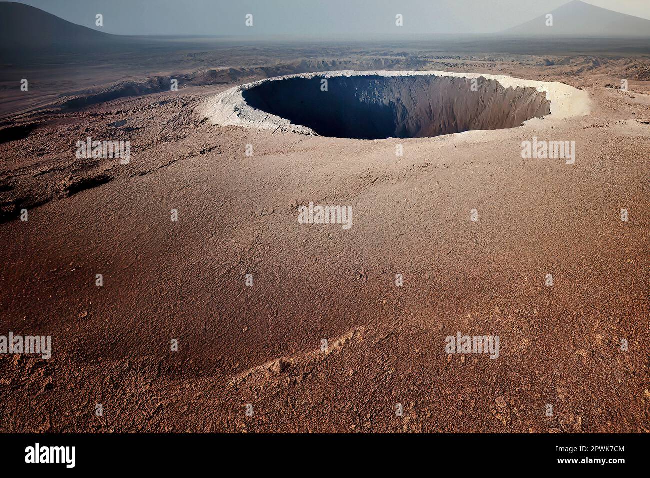 Dormant Volcano Crater on a Barren Landscape Stock Photo - Alamy