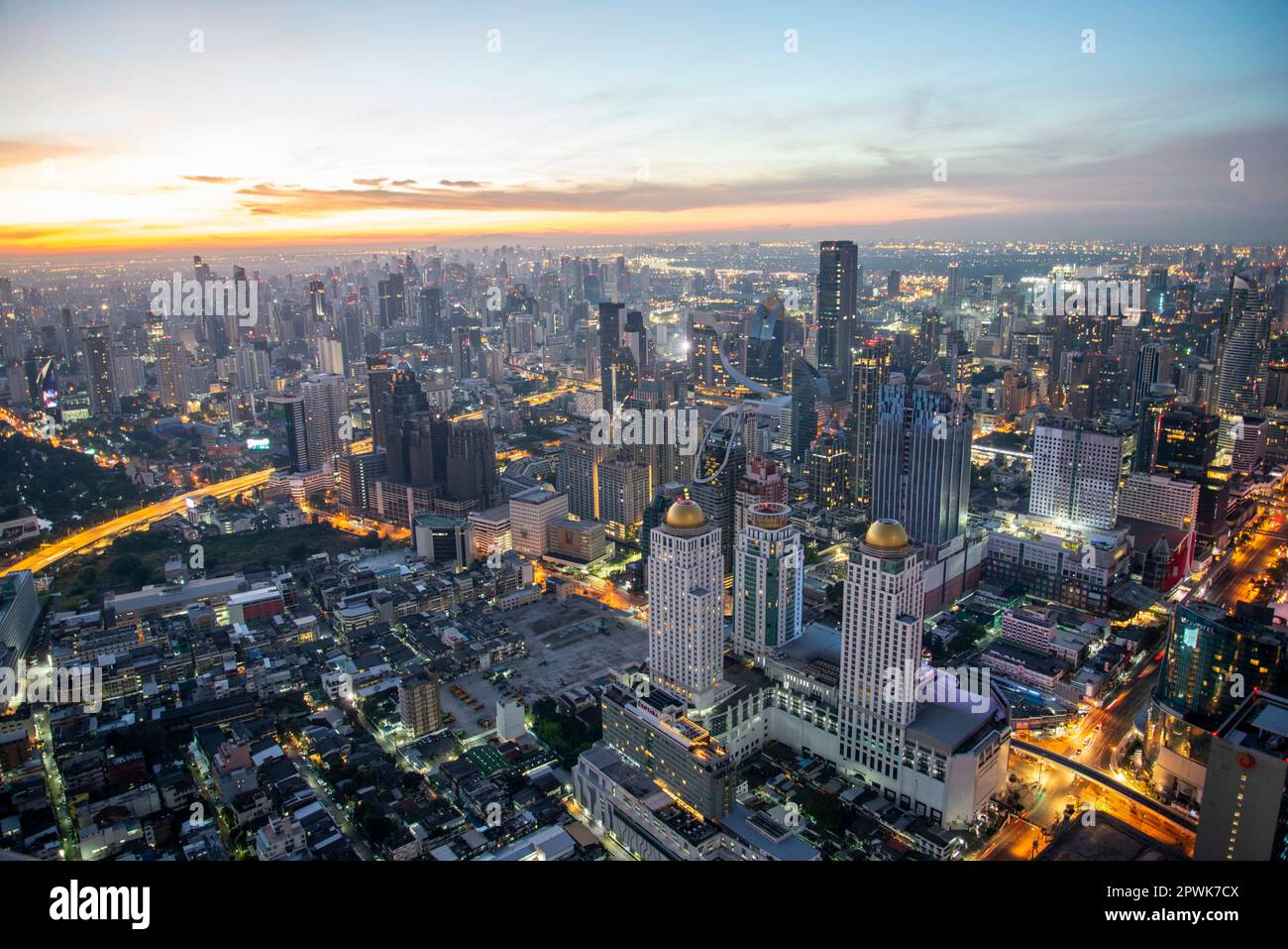 The view and Skyline of the city of Bangkok from the viewpoint of the ...